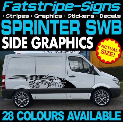 to fit MERCEDES SPRINTER SWB GRAPHICS STICKERS STRIPES RACE CAMPER VAN ...