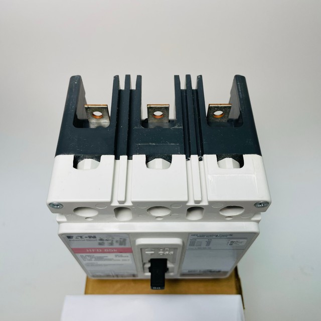 Eaton HFD3080 3-Pole 80 Amp 600 Volt AC 250 Volt DC Molded Case Circuit ...