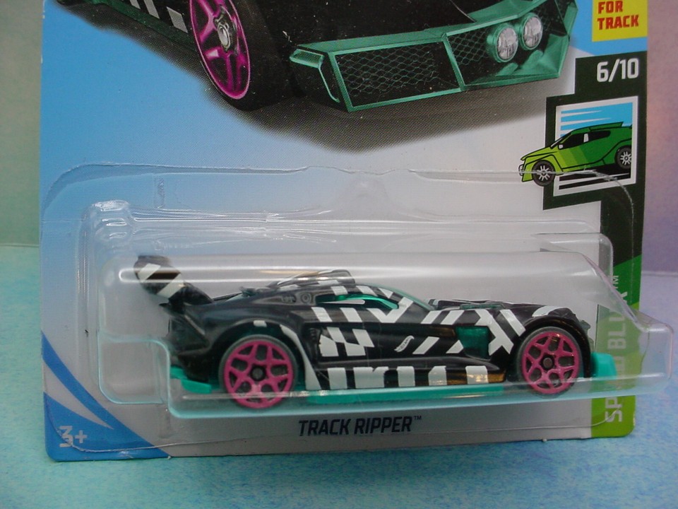 2019 Hot Wheels TRACK RIPPER #37 black/teal/pink y5 SPEED BLUR Z4 | eBay