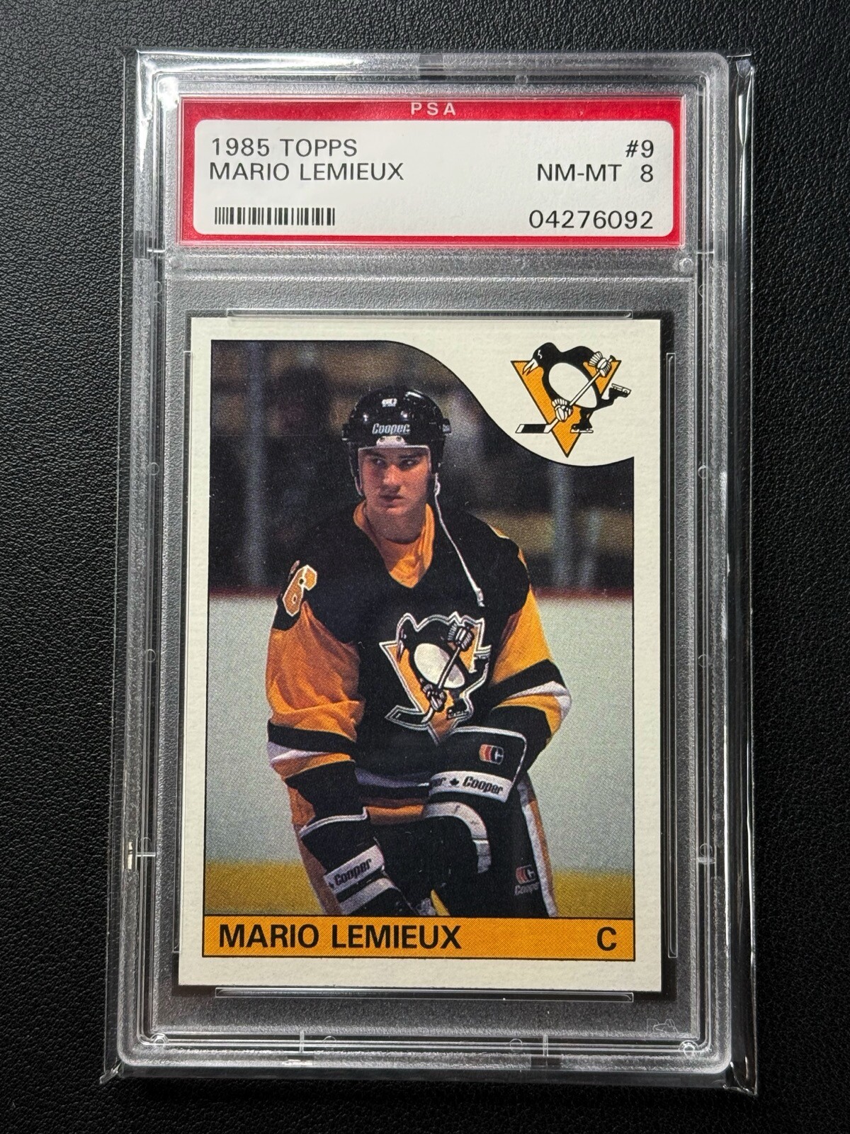 MARIO LEMIEUX PSA 8 1985 TOPPS HOCKEY #9 ROOKIE CARD RC PENGUINS NM-MT ...