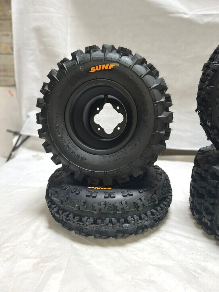 DWT A5 Black Front Rear Rims Wheels Sunf A027 Tires YFZ450 Raptor ...