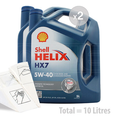 Car Engine Oil Service Kit / Pack 10 LITRES Shell Helix HX7 5w-40 10L ...