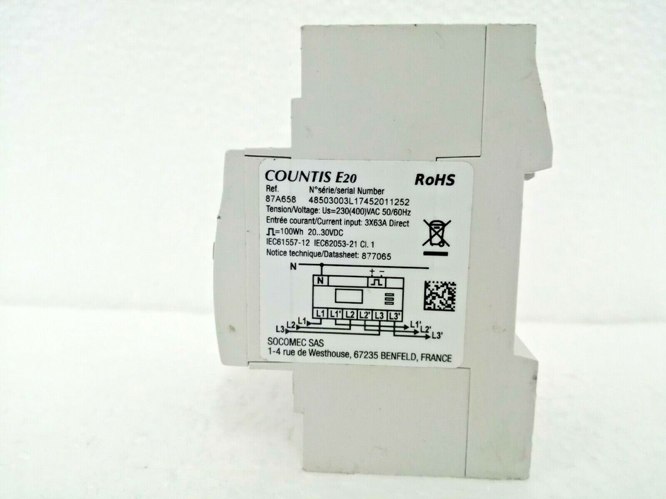 Socomec Countis E20 Medidor de Energía Trifásico Directo hasta 63 A Ref: 4850... | eBay