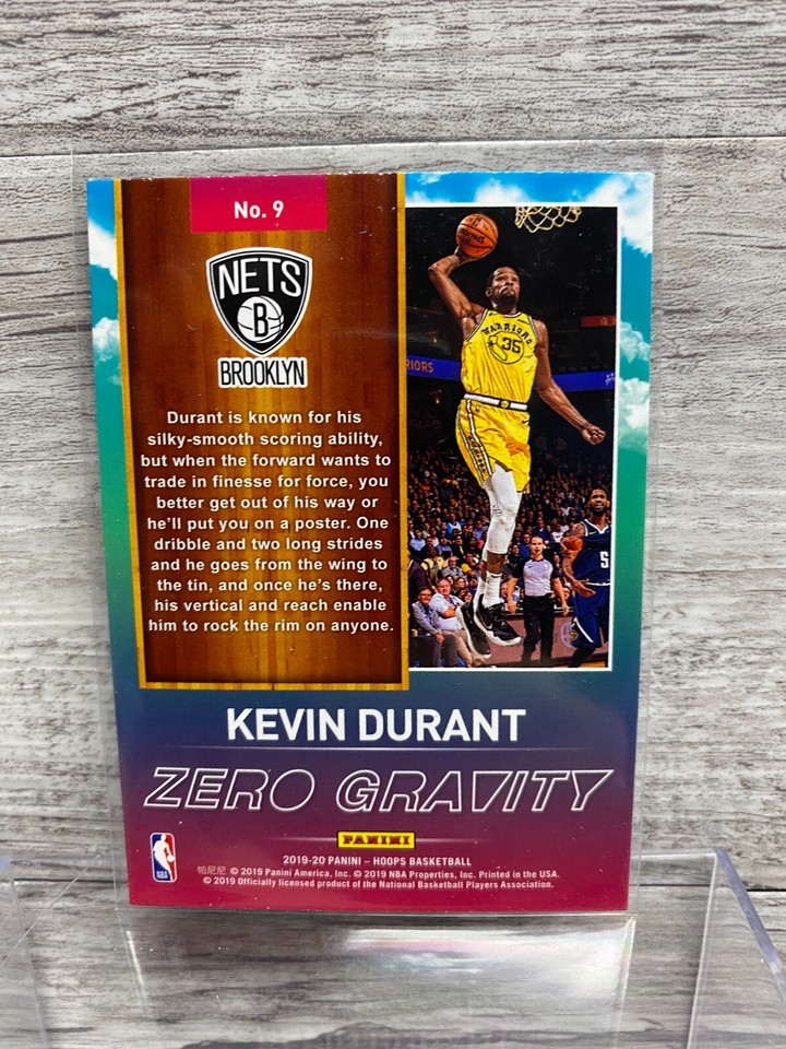 Kevin Durant 2019-20 Panini NBA Hoops Zero Gravity Insert #9 Nets ...