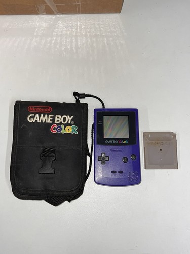 Nintendo Game Boy Color CGB-001 Atomic Purple OEM Game And Travel Case ...