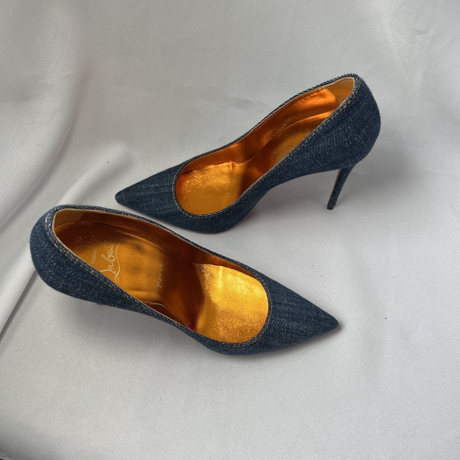 Christian Louboutin KATE 100 Miss Denim Stiletto Heel… - Gem