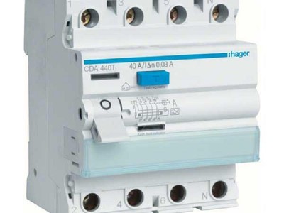 Hager RESIDUAL CURRENT CIRCUIT BREAKER Class-A 6kA 240V 50Hz,4 Poles ...