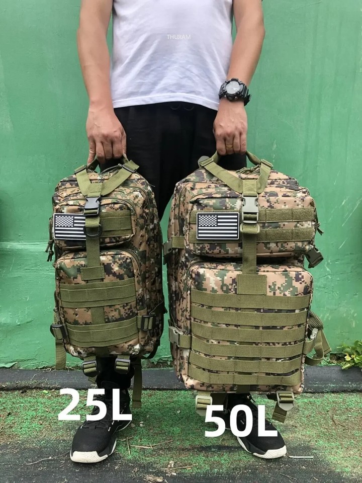 25L/50L Tactical Military Molle Backpack - Hunting Camping Hiking ...