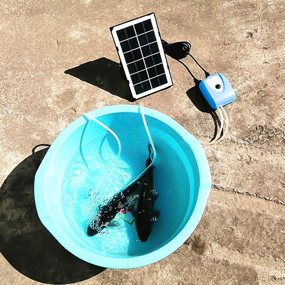 Solar Air Pumps 2 Modes Solar Powered Pond Bubblers for Garden Fish ...