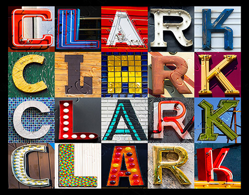 CLARK Name Poster featuring photos of actual sign letters | eBay