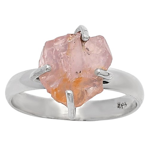 Rose Quartz Rough - Madagascar 925 Sterling Silver Ring s.8 Jewelry R ...