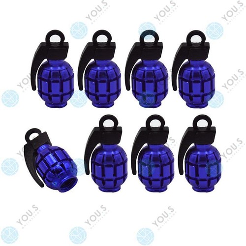 8X You.S Aluminum Blue Grenade Lids Cover for Car Motorcycle Bike ...
