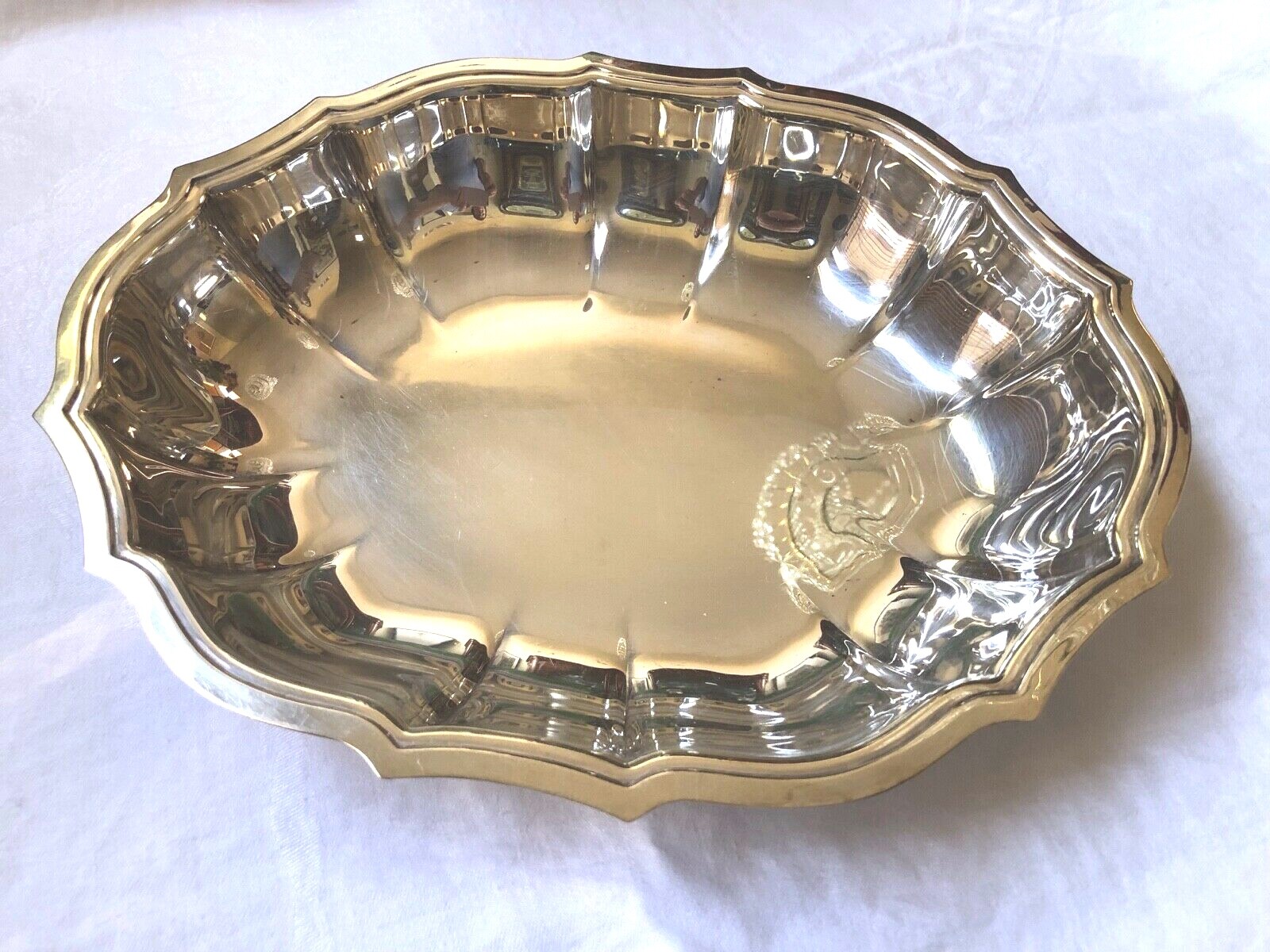 VTG Mid Century silver plated Oval scalloped Server bowl dish | eBay