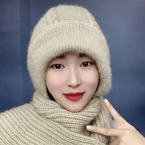 Women Hat Non-shrink Keep Warm Lightweight Winter Scarf Cap Coldproof ...