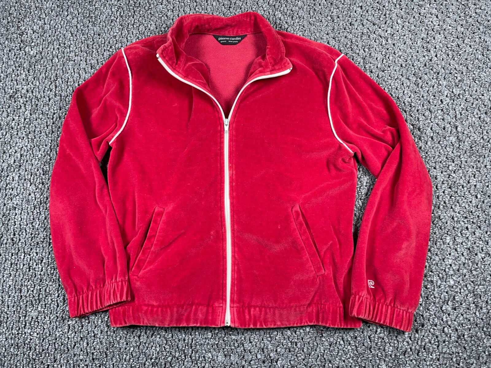 80s Pierre Cardin Zip Velour Track Jacket Women's Med… - Gem