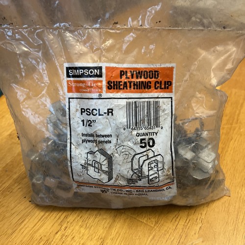 SIMPSON Strong-Tie Plywood Sheathing Clips 15/32” Qty 50 UNOPENED ...