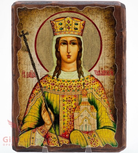 Wooden Icon Saint Tamara The Great Queen of Georgia Икона Святая Тамара ...