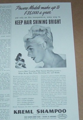 1947 print ad - Kreml shampoo pretty lady hair hairdo Semler vintage ...