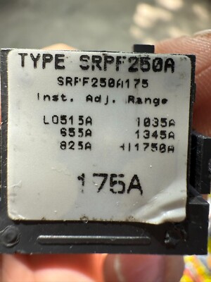 GE SRPF250A175 Circuit Breaker Rating Plug, 175 Amp, Used | eBay