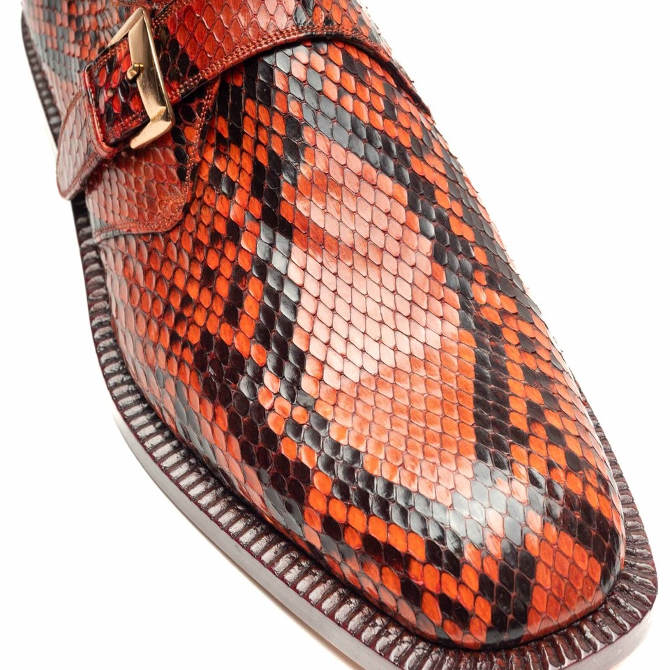 7K$ SILVANO LATTANZI Python Snake Shoes Monk Strap UK: 8 US: 9 EU: 42 ...