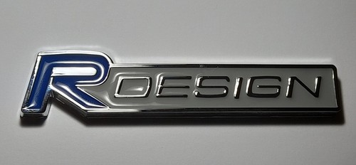 R DESIGN Badge Emblem Blue / Silver For Volvo XC60 Xc90 S60 V40 V60 C30 ...