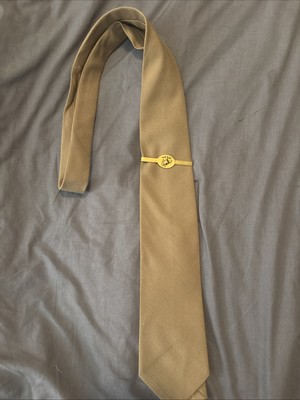 USMC MARINES KHAKI NECKTIE TIE & ENLISTED CLASP BAR USED | eBay