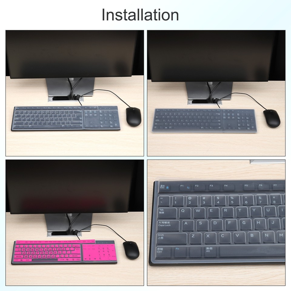 Pc Keyboard Cover Skin Silicone Desktop Keyboard Skin 17.3"x5.3" Clear ...
