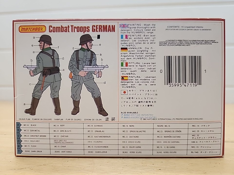 1983 Matchbox 1-32 Scale German Combat Troops Army Men Soldiers P-6001 ...