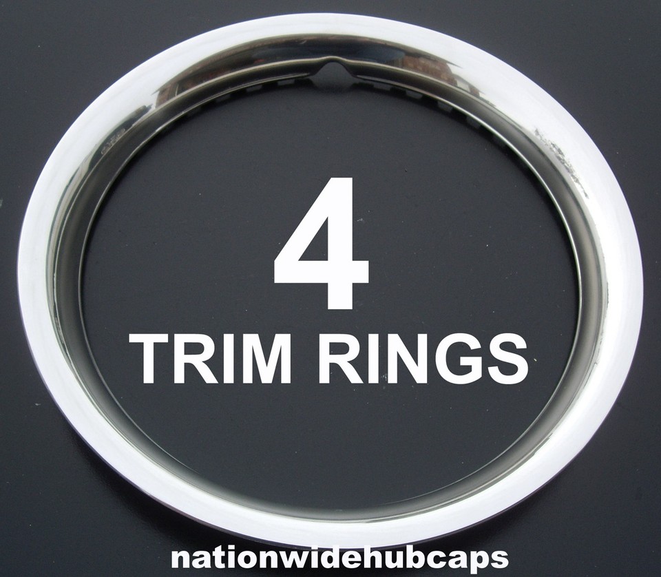 4 GM 15" STAINLESS STEEL WHEEL TRIM RINGS BEAUTY RIMS GLAMOUR RING RIM ...