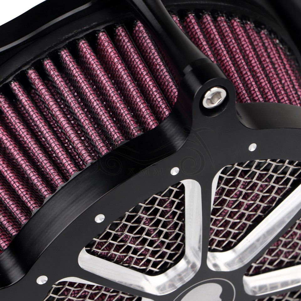 Motorcycle Skull Air Cleaner Red Intake Filter For Harley Dyna Heritage ...