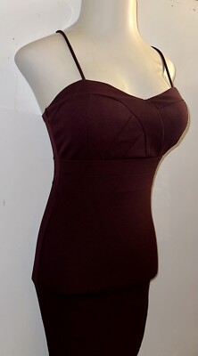 Maroon MIND CODE Spaghetti Strap Back Zip Mini Dress ~ Size Small S | eBay