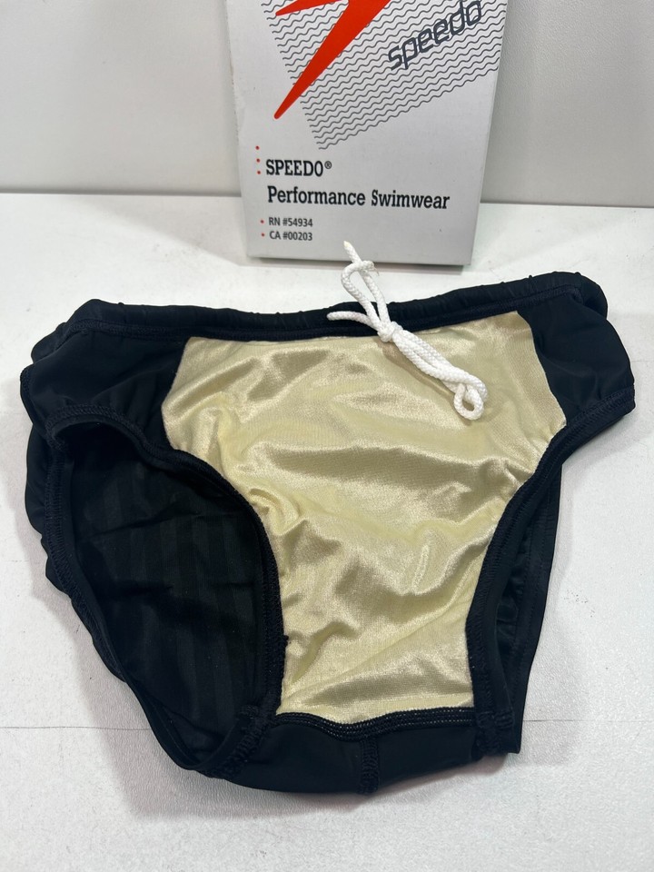 Men's SPEEDO AQUABLADE Black Swim Brief Size 34 RARE New With Tags VTG ...