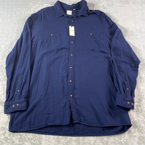 ROWM Shirt Mens 3XT Blue Resort Long Sleeve Soft Modern Summer Preppy ...