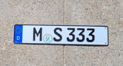 REAL GERMAN LICENSE PLATE NUMBER CAR TAG VW AUDI MERCEDES MUNICH HOME ...