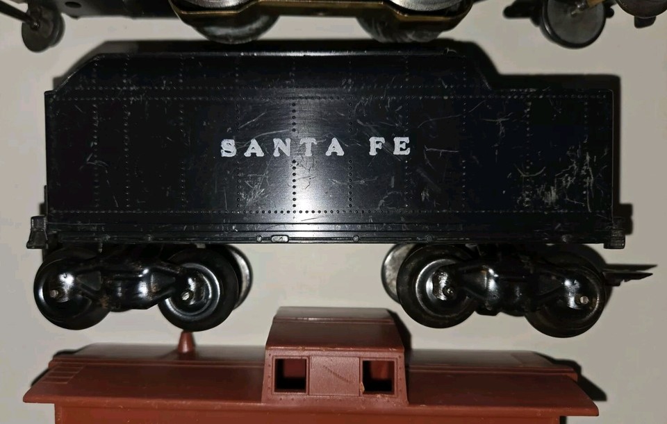 Marx 666 Diecast Steam Locomotive w/ Santa Fe Tender & Caboose Type G ...