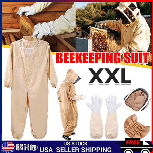 Full Beekeeping Suit Bee Suit Heavy Duty with Leather Ventilated Keeping Gloves | eBay