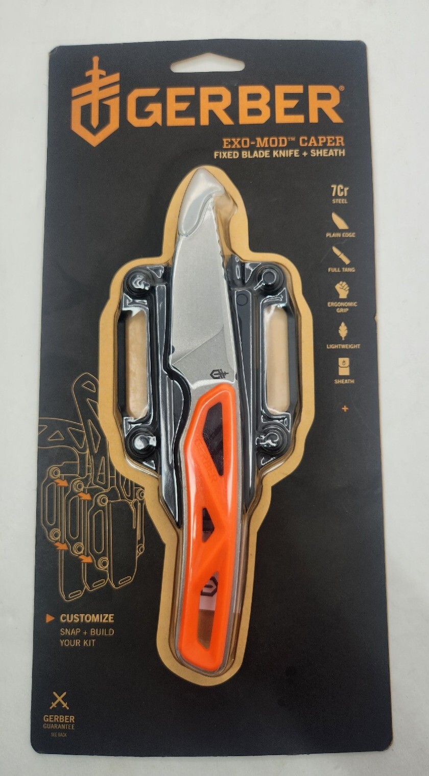 Gerber Exo-Mod Caper Knife 7cr17mov S.S. Blade GFP+ Rubber Handle 1.7o ...