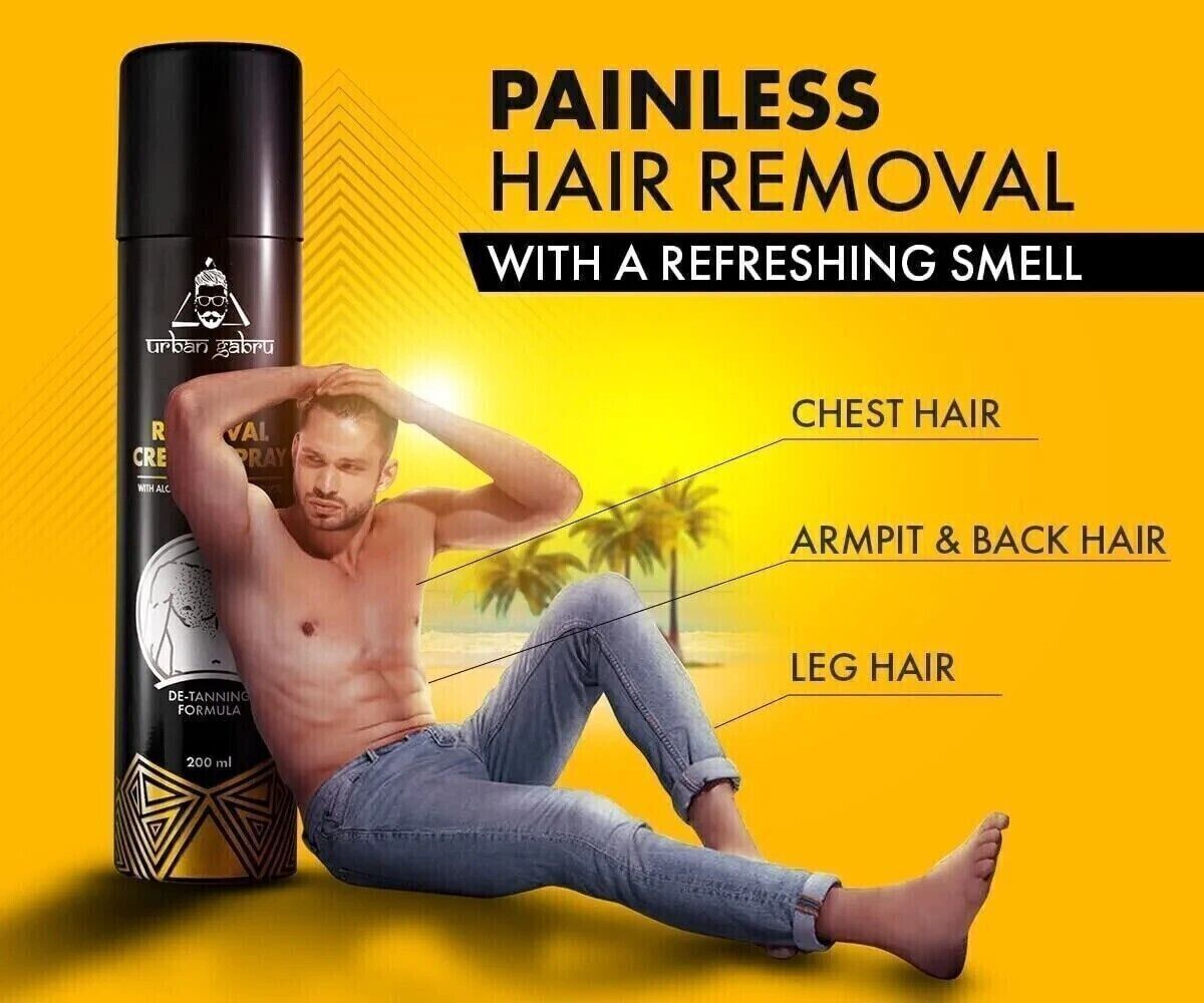 Urbangabru Hair Removal Spray Body In 10 Minutes Painless Body 130 ml ...