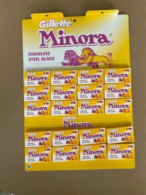 2X100/200 Gillette Minora double edge Shaving Safety razor blades Made ...