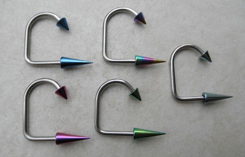 14G Titanium SPIKE Lip Loop Labrets Chin Monroe Barbell ( Chose in 5 ...