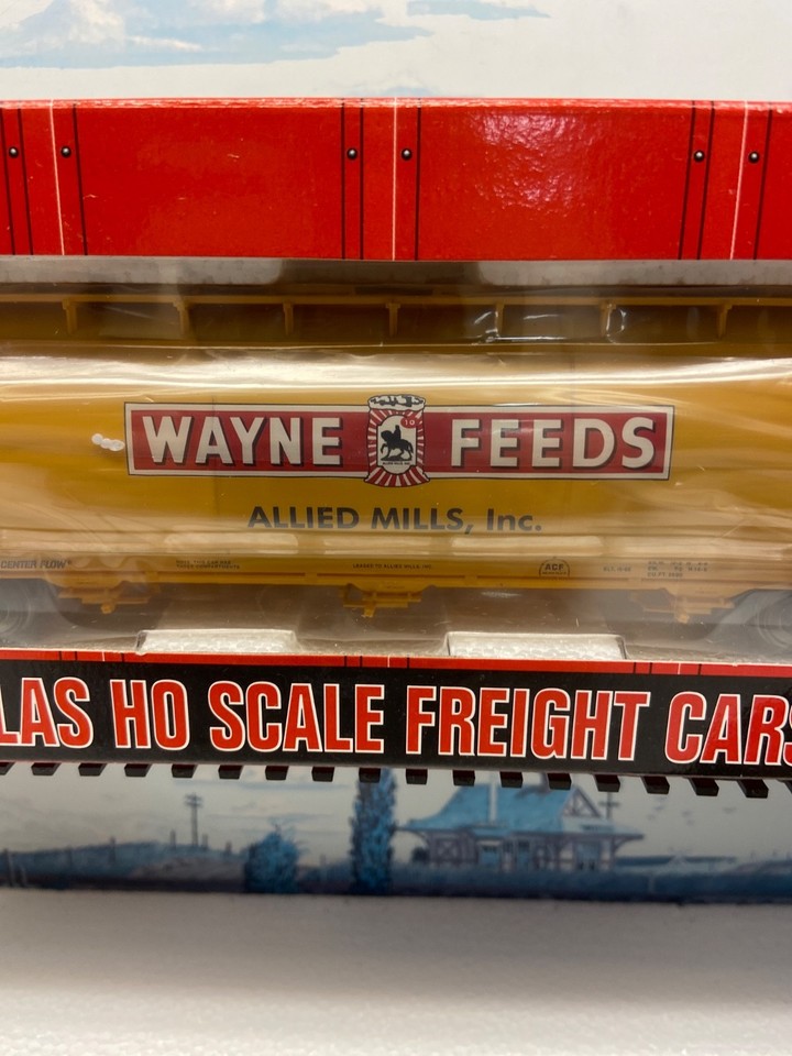 HO ATLAS ACF 3 BAY CYLINDRICAL HOPPER ~ WAYNE FEEDS / ALLIED MILLS #62240 ~ NOS | eBay