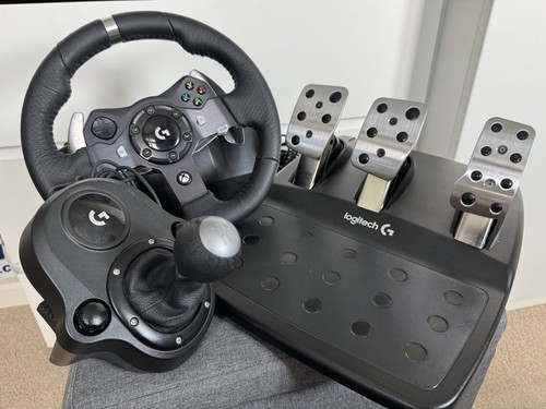 Logitech G920 Racing Wheel, Pedals and Driving Force Shifter Bundle for ...