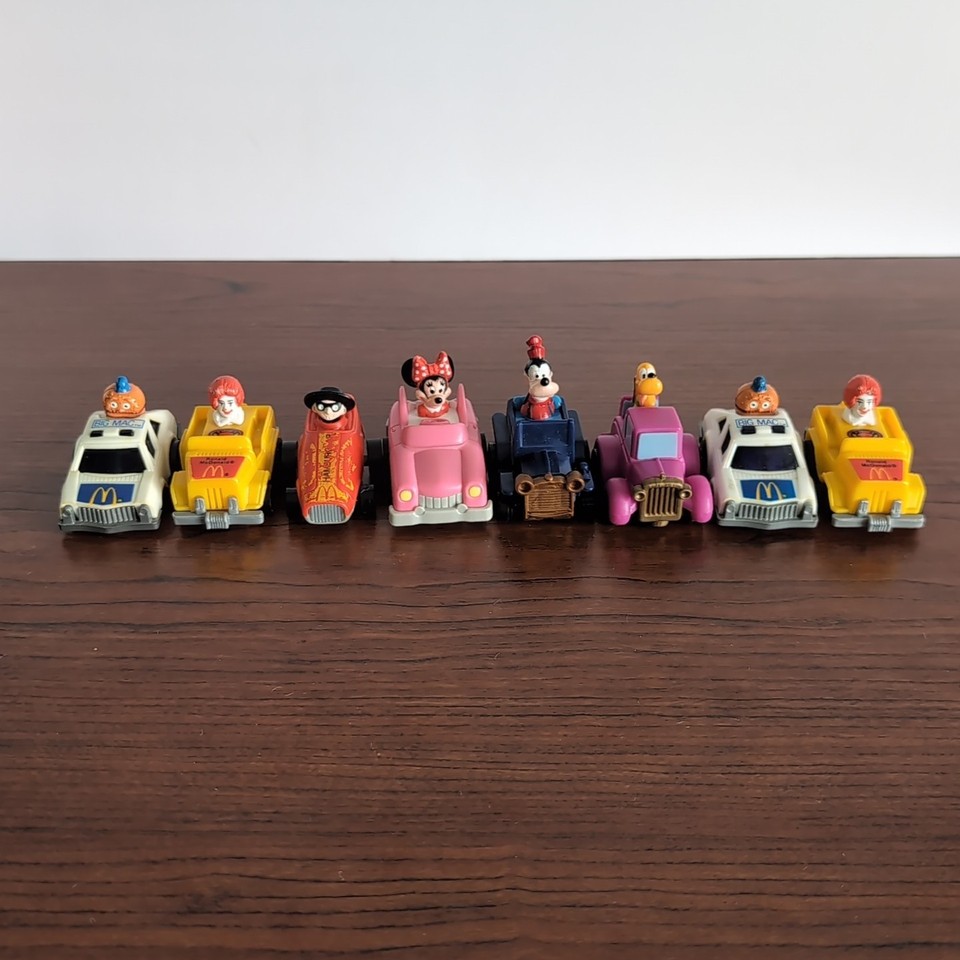 Vtg McDonald's & Disney Pull Back Cars 1980s Penny Racer 8 Toys Mickey ...