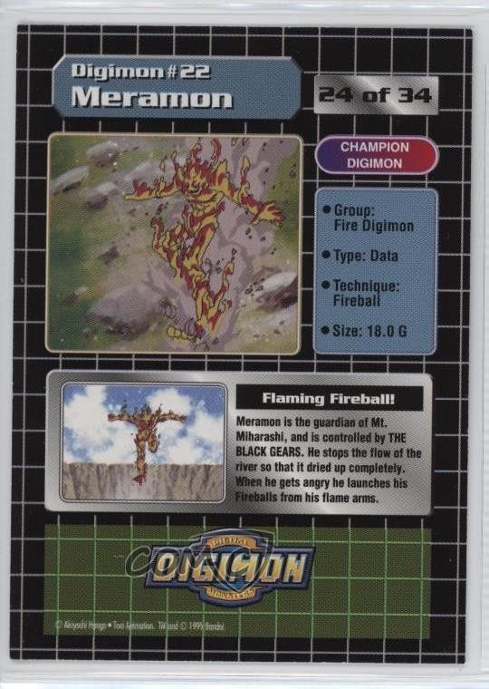 1999 Bandai Digimon - Digital Monsters Series 1 Meramon #24 1i3 | eBay