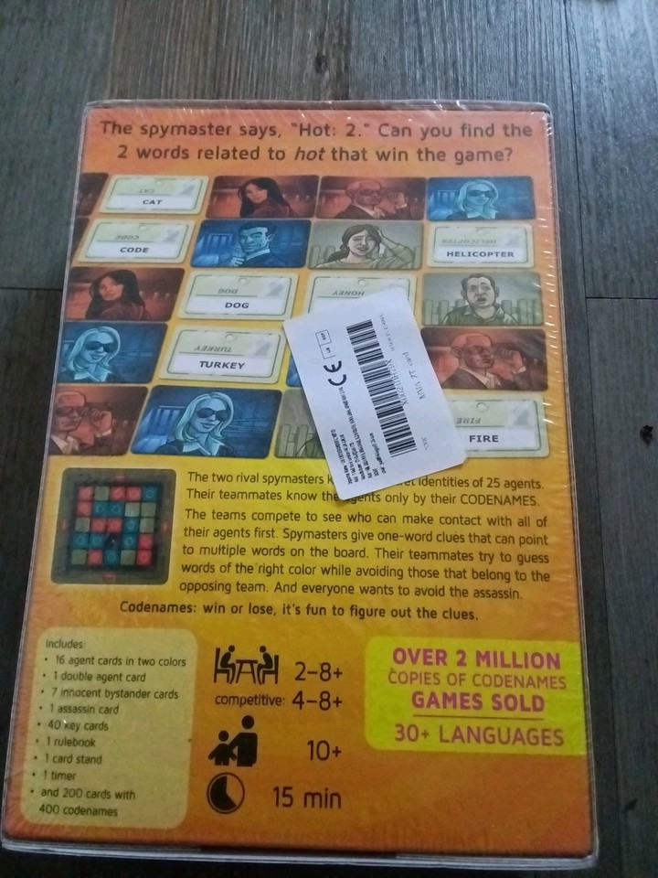 Codenames Board Game New & Sealed Games for Couples Interaction Toy Spy ...