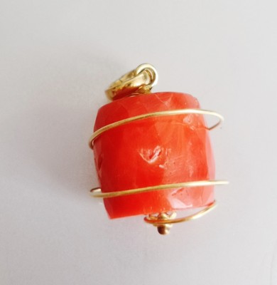 Luxe Pendentif Pour Collier Femme Corail or Jaune 750 18KT Pendentif ...