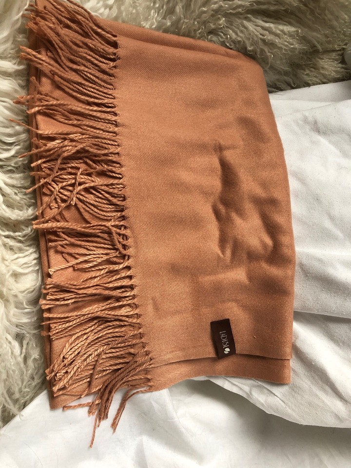 Ladislo Brand LUXE Ultra Soft XL Scarf/Wrap 90% Cashmere Rich Brown ...