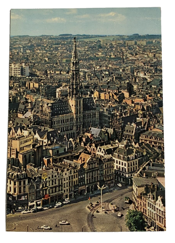 Postcard Brussels Belgium Panorama to the Grand Square and Town Hall | eBay