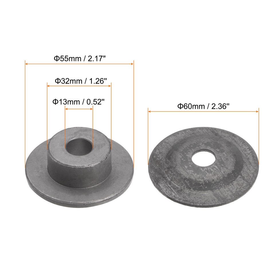 2pcs Bench Grinder Arbor Washer Flange 1.26''ODx0.52''ID Carbon Steel ...