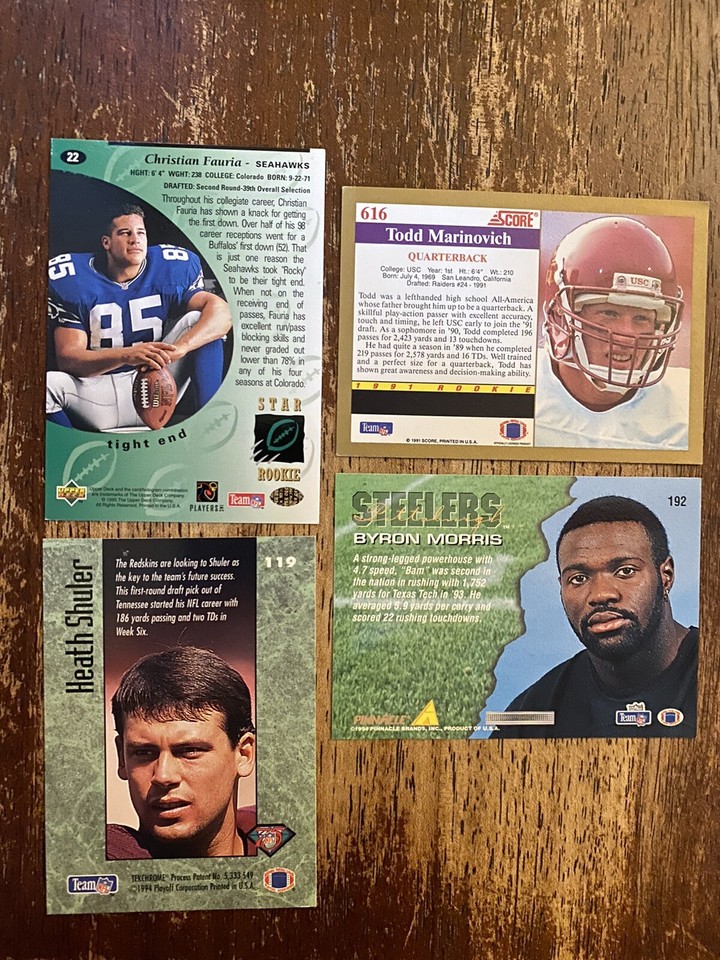1994 NFL Playoff Draft Picks #119 Heath Shuler. 4 Card Rookie Lot | eBay
